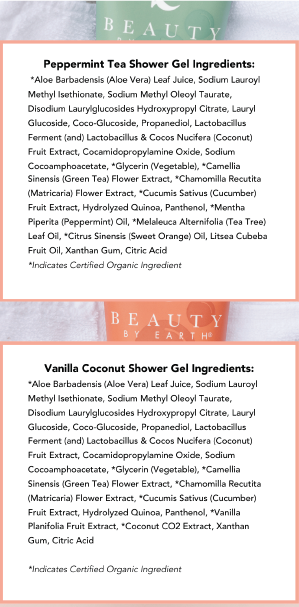 Which ingredients are in your shower gels? – Beauty by Earth