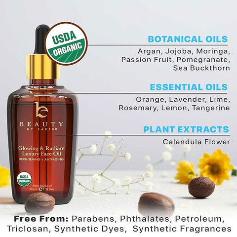 Glowing & Radiant Organic Facial Oil – Beauty by Earth